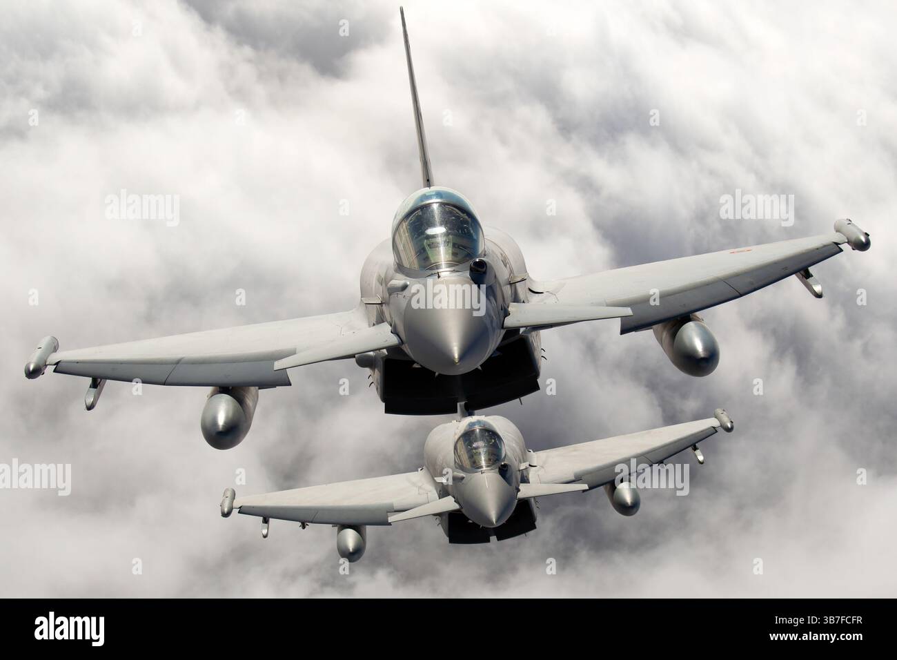 The Italian Air Force's Eurofighter EF-2000 Typhoon EFA aircraft fly in ...