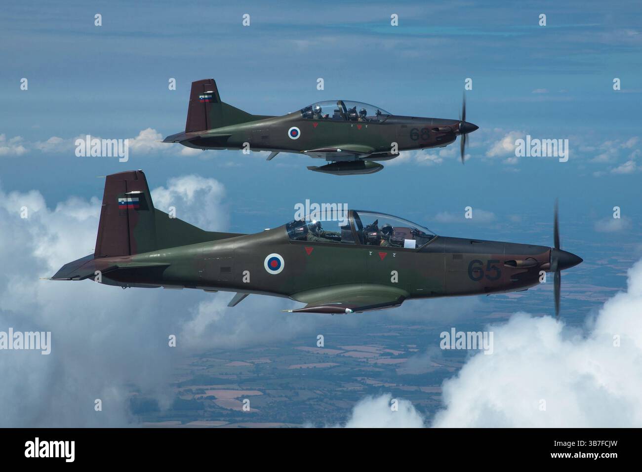 The Embraer EMB 314 Super Tucano, registrations 65 and 68, are ...