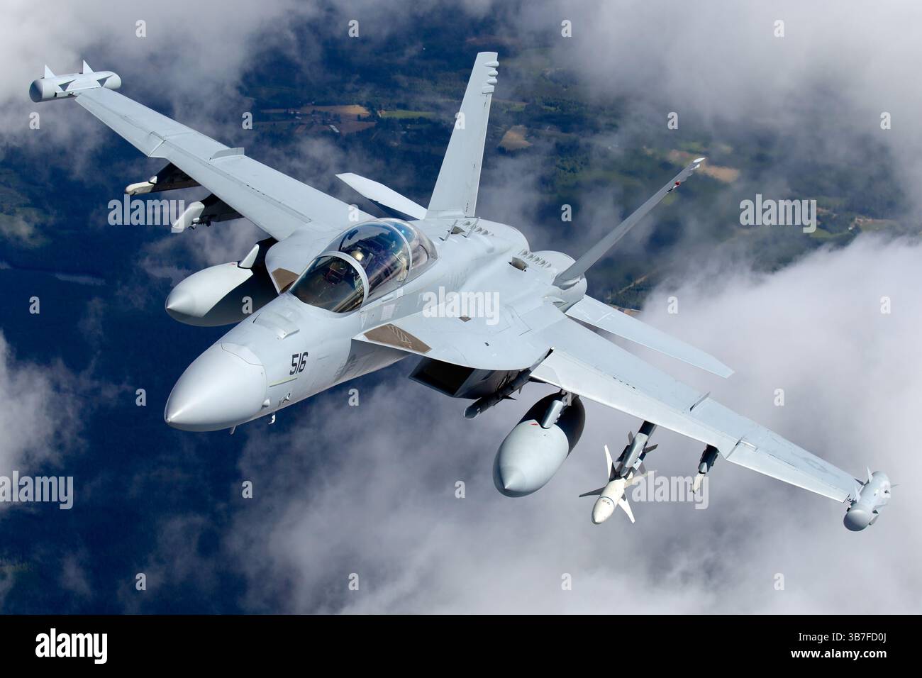 The U.S. Navy’s Boeing EA-18G Growler, registration 516, is used in ...