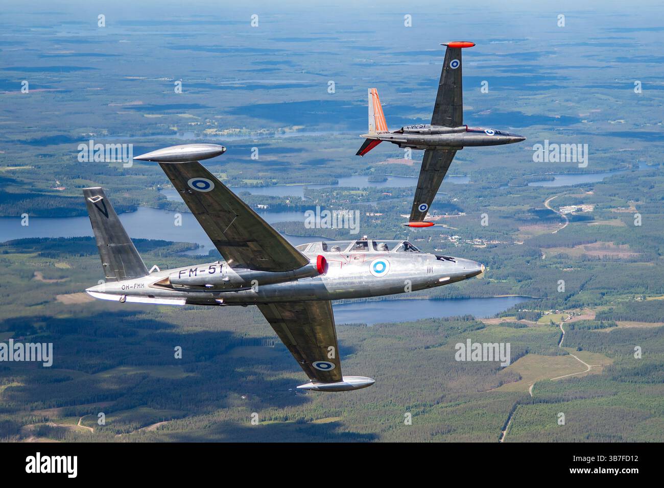 The Finnish Air Force Fouga CM-170R Magister performs an aerobatic ...