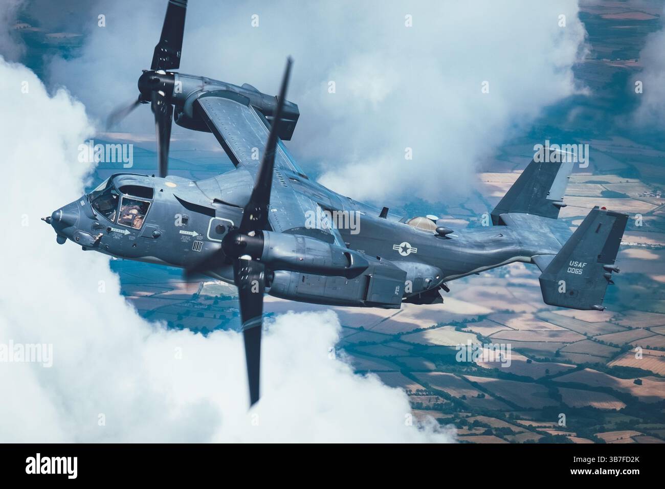 The Bell Boeing CV-22B Osprey, Reg. 0065, is a versatile tilt-rotor ...