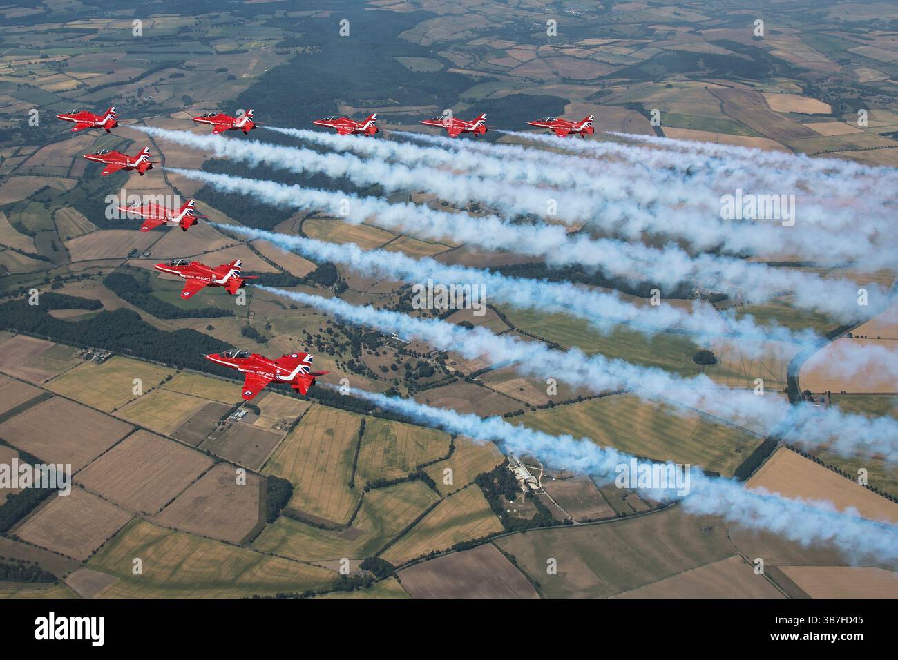 The Royal Air Force BAE Systems Hawk T1, part of the Red Arrows, is a ...