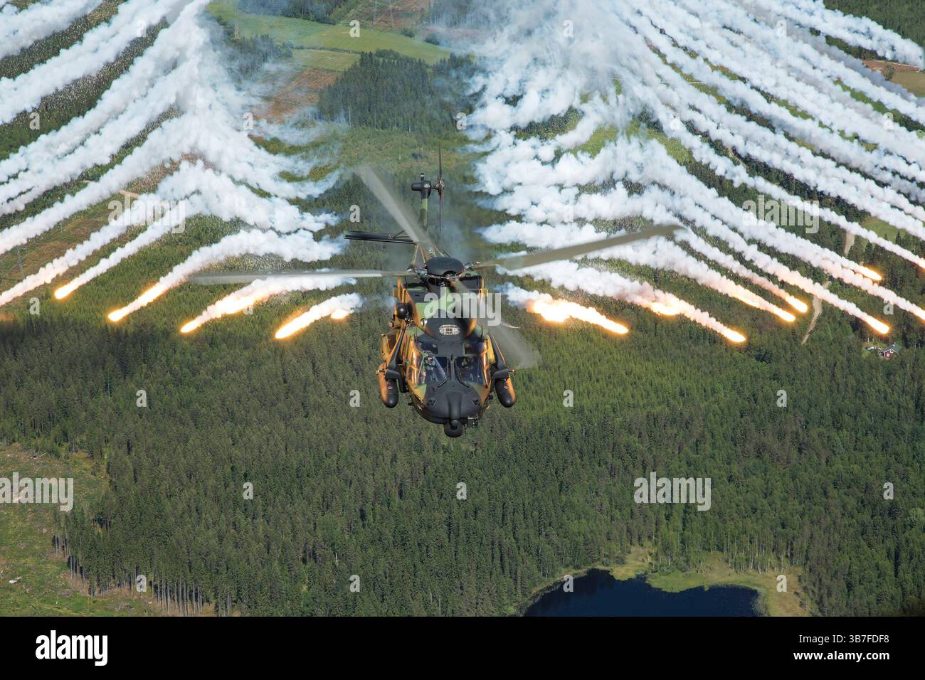 The Finnish Army’s NHI NH90 TTH, registration NH-205, demonstrates its ...