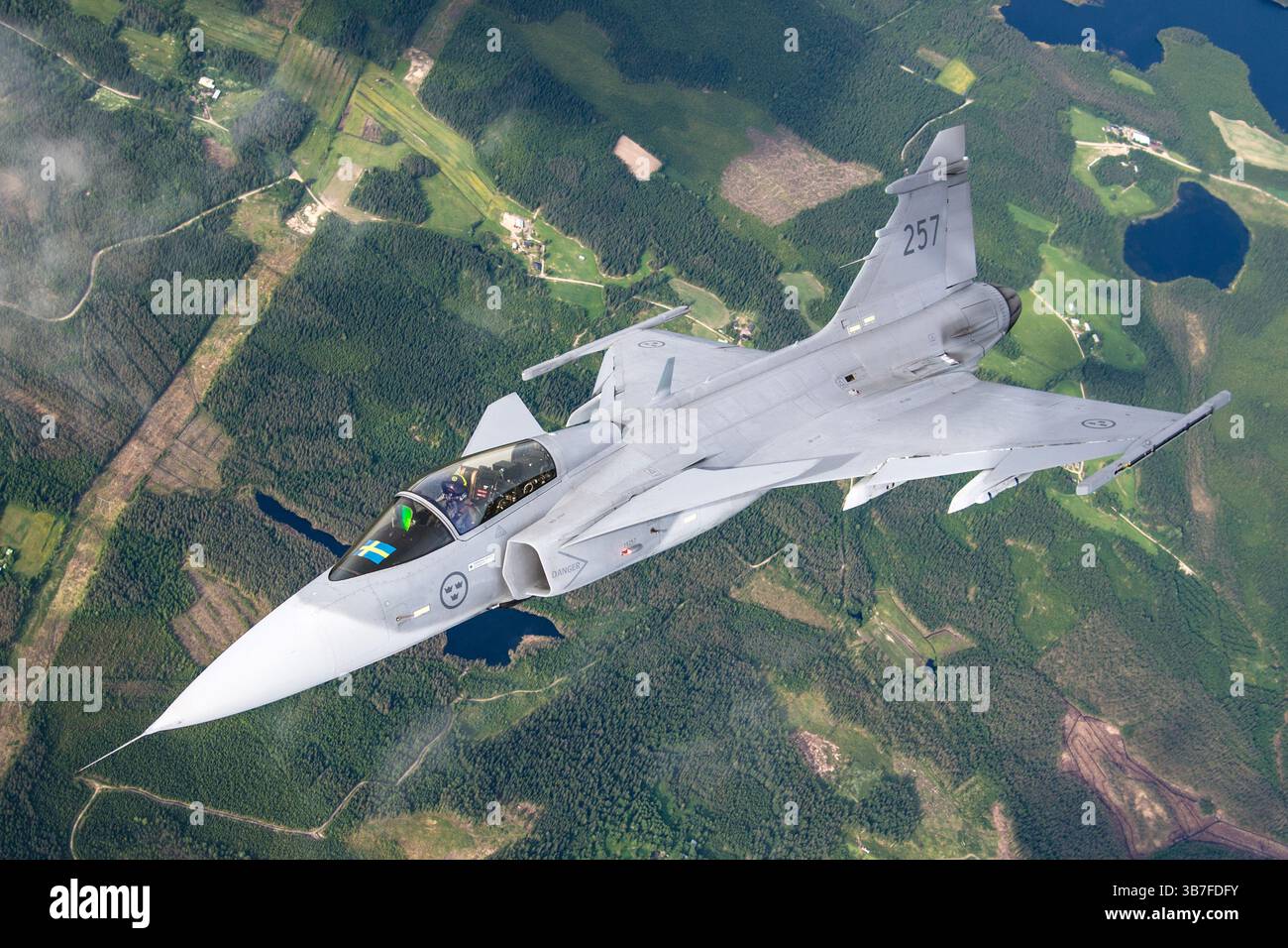 The Saab JAS 39C Gripen, registered as 257, from the Swedish Air Force ...