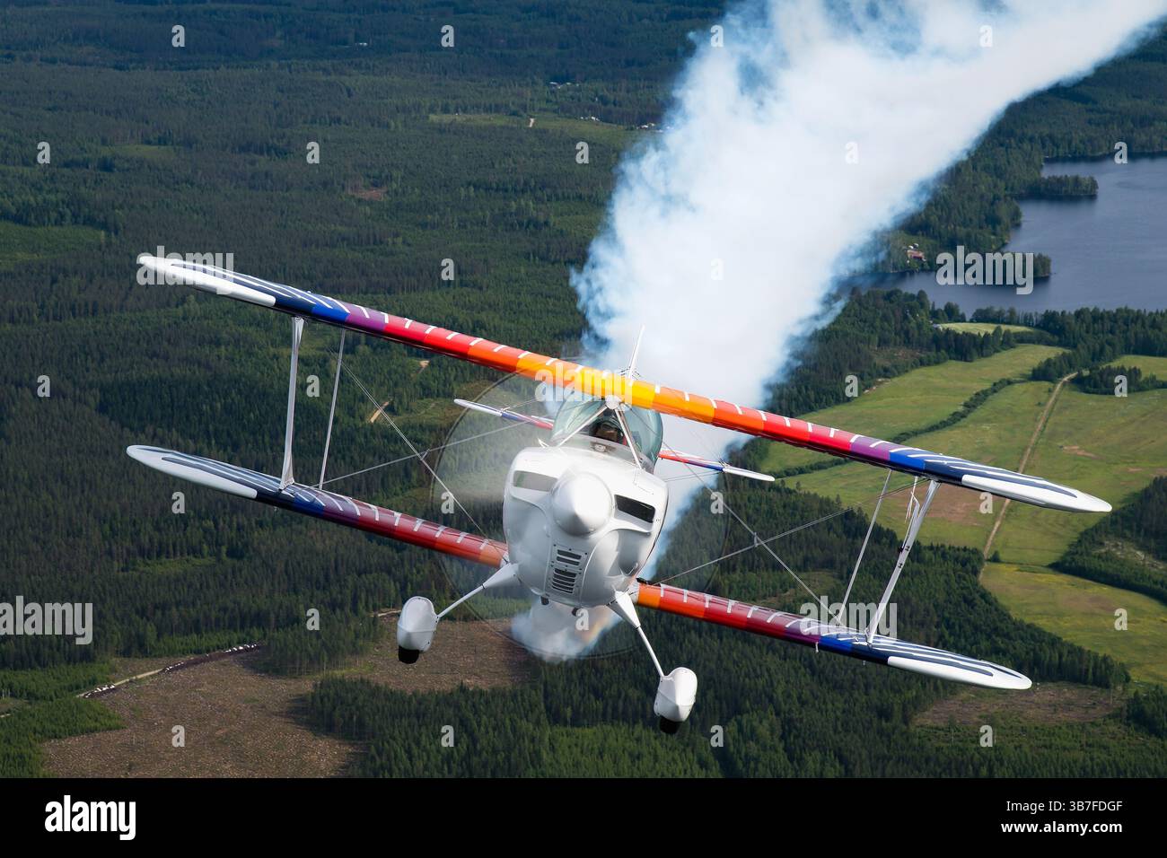 The Christen Eagle II, registered OH-XHN, is an aerobatic biplane used ...