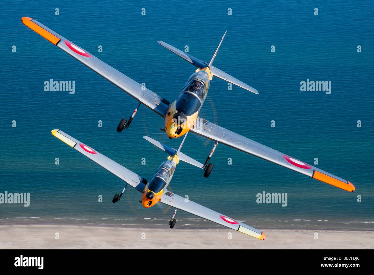 The De Havilland Canada DHC-1 Chipmunk 22 is seen in a formation flight ...