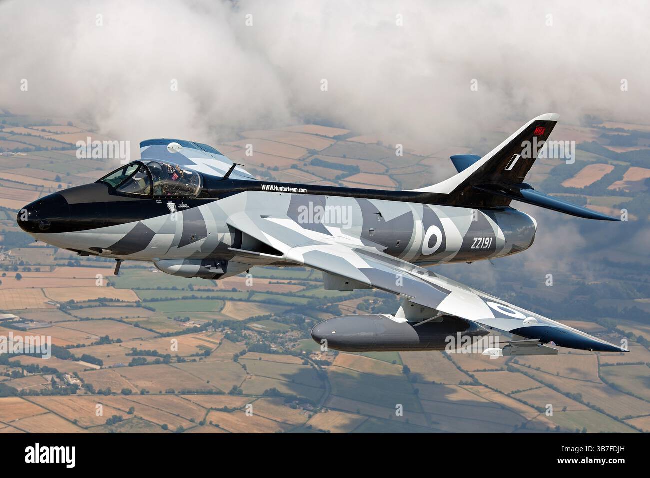 The UK Air Force Hawker Hunter F58, registration ZZ191, is a jet ...