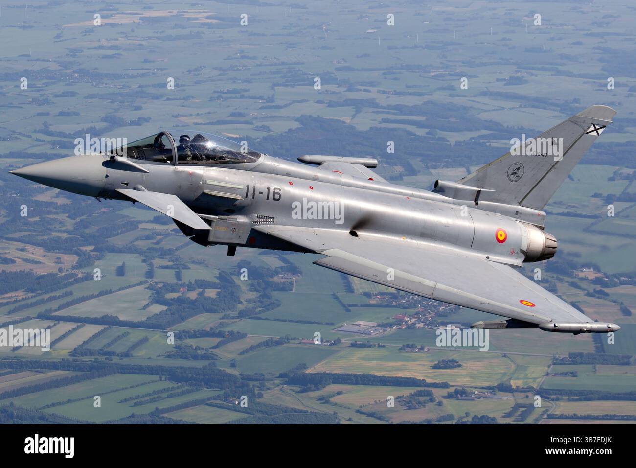 The Spanish Air Force’s Eurofighter Typhoon with registration 11-16 is ...