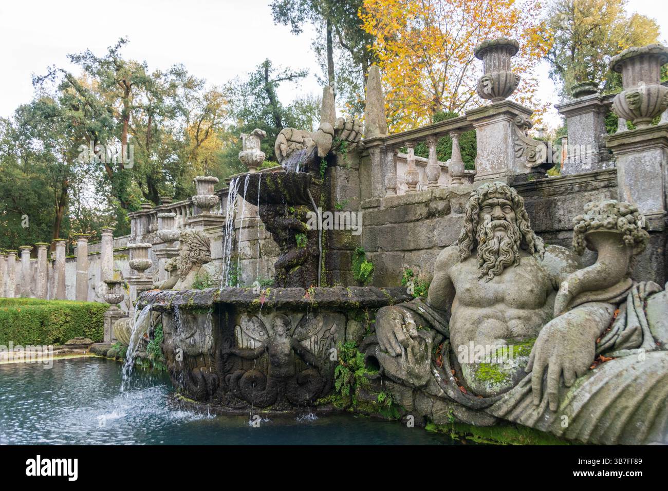 Moss-Covered Sculptures of River Gods at the Fontana dei Giganti in ...