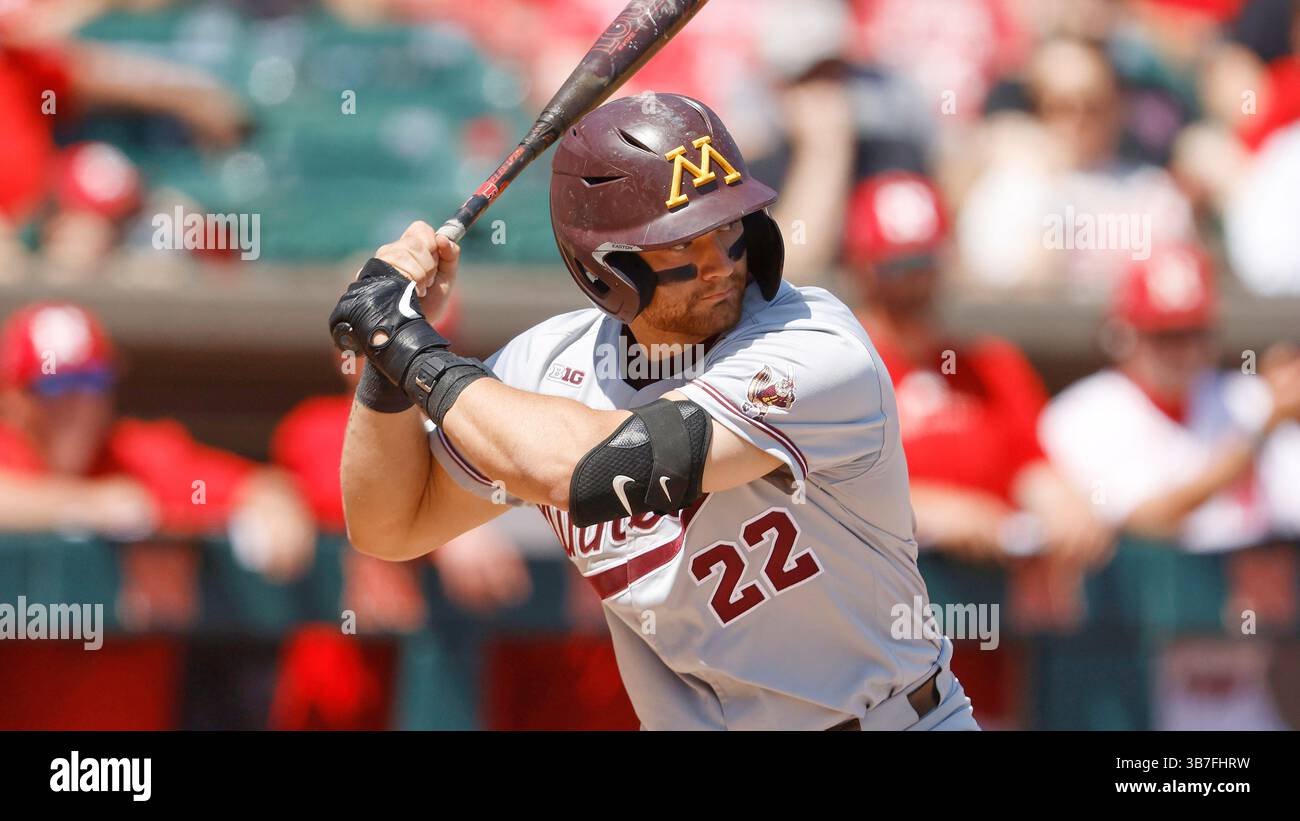 Minnesota catcher Weber Neels (22) during an NCAA baseball game against ...
