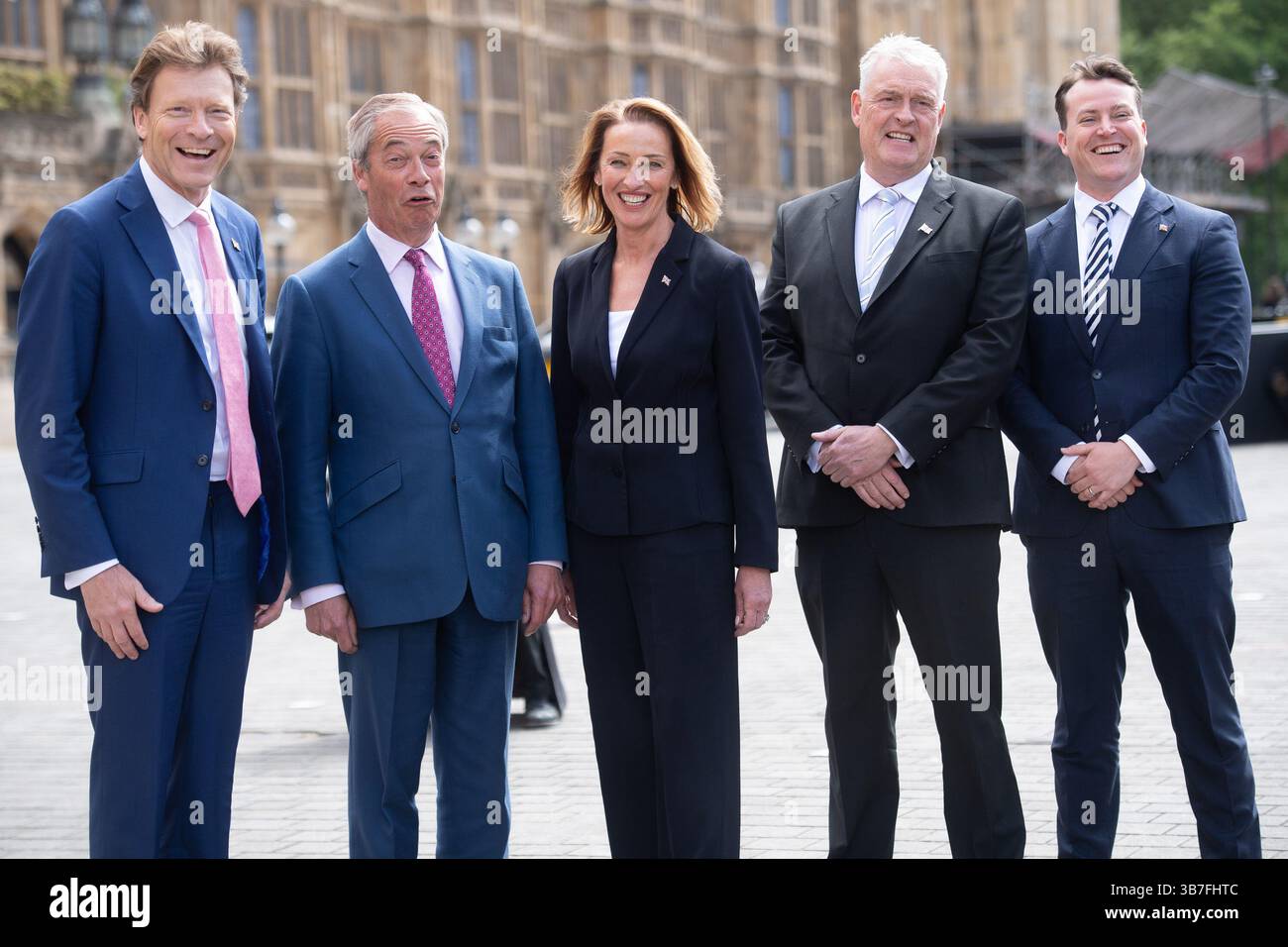 London, UK. 06 May 2025. (L-R) - Richard Tice - Reform UK Deputy Leader, Nigel Farage - Reform ...