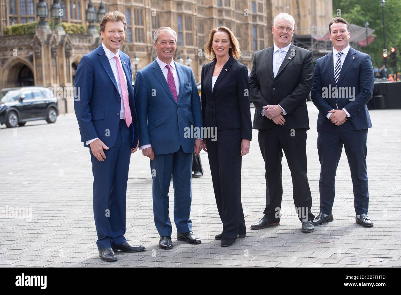 London, UK. 06 May 2025. (L-R) - Richard Tice - Reform UK Deputy Leader, Nigel Farage - Reform ...