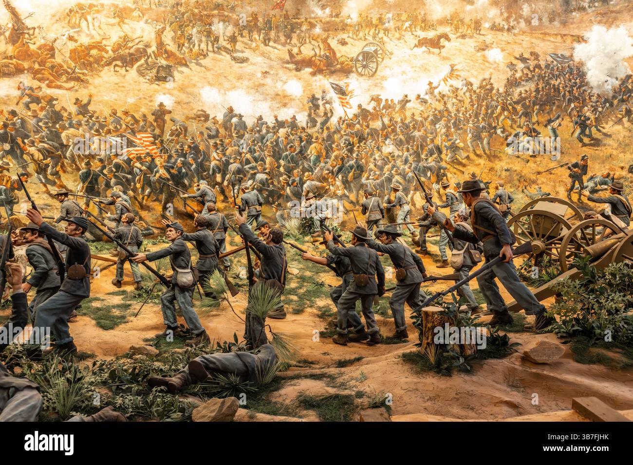 Detail of the 1864 Civil War Battle of Atlanta cyclorama (completed in ...