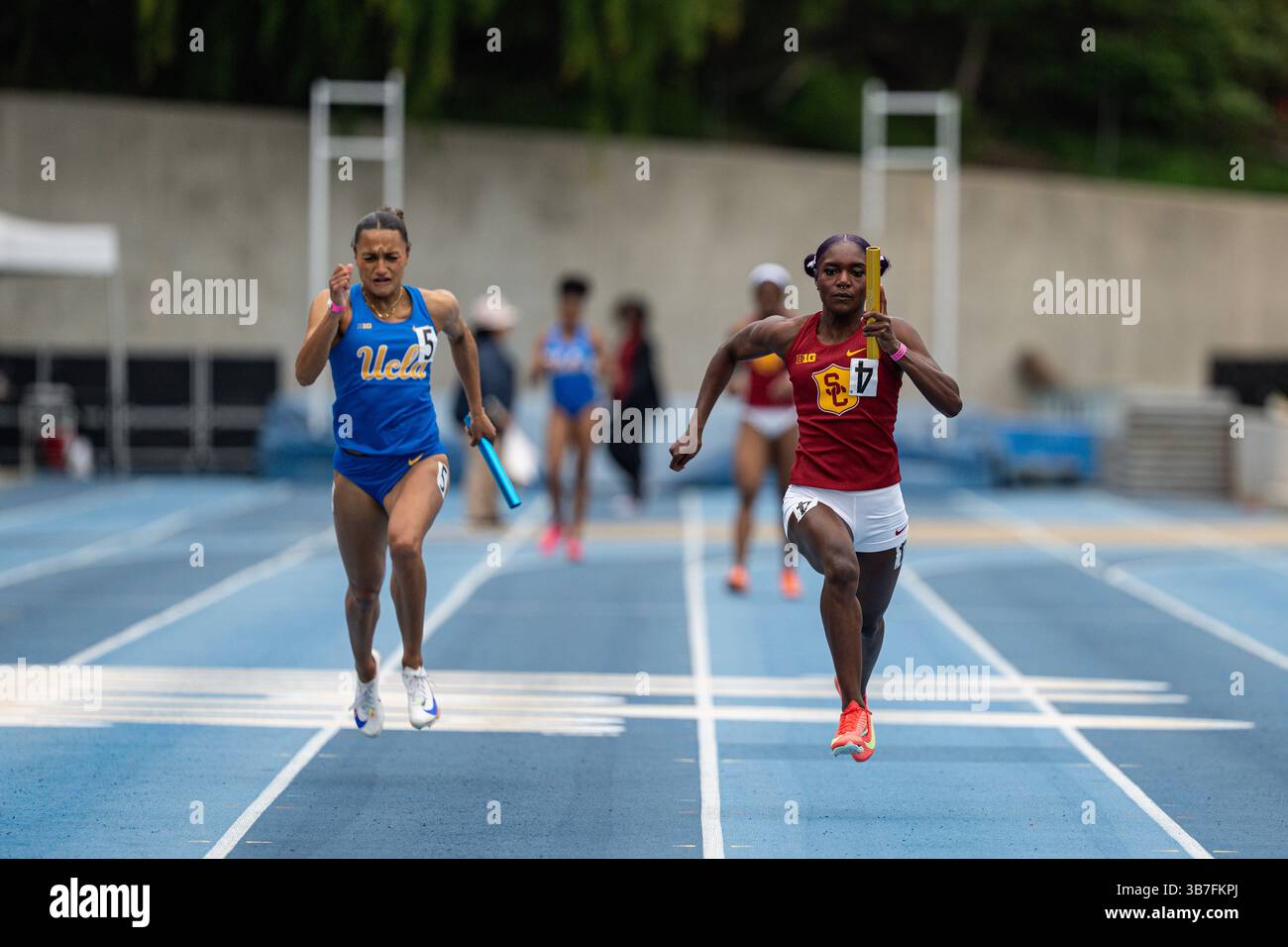 Brianna Selby of the USC Trojans runs in the 4 x 400 relay during a ...