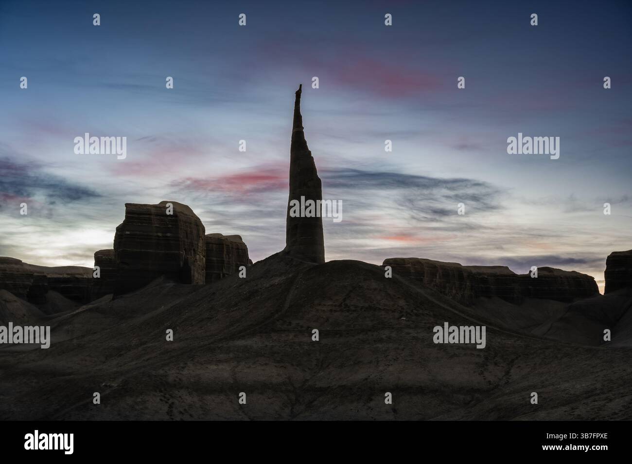 Silver Spire (a.k.a. Dark Spire, pinnacle) tower, silhouetted against ...