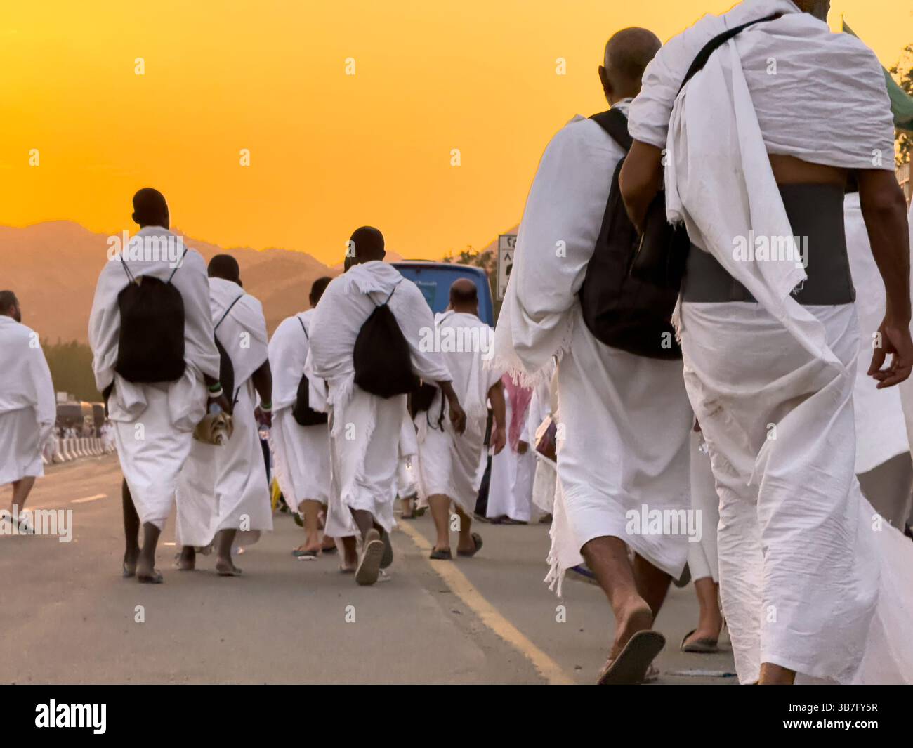 Makkah, Saudi Arabia, 15 June 2024: Many Hajj pilgrims are walking on ...