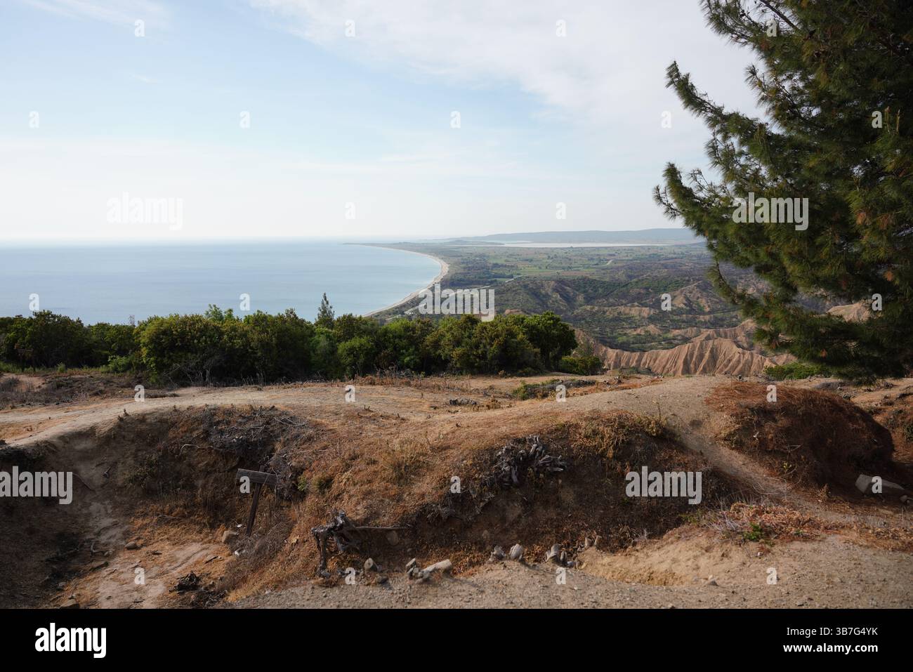 Anzac Bay and Gallipoli view from Conkbayiri Hill, Canakkale City ...