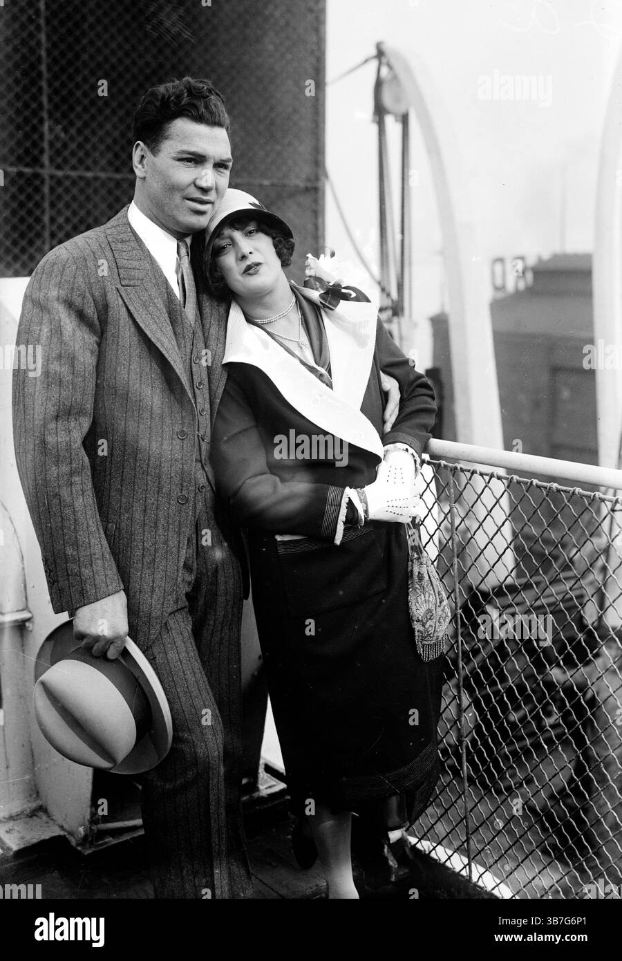 Jack Dempsey & wife on a ship in 1924 – Bain News Service photo Stock ...