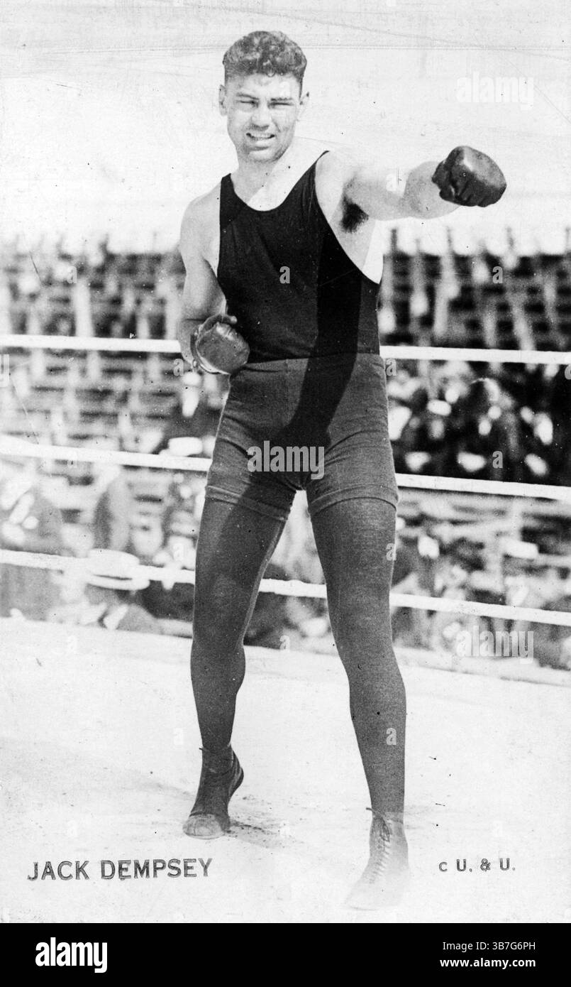 Postcard with Jack Dempsey, boxer, c 1920s Stock Photo - Alamy