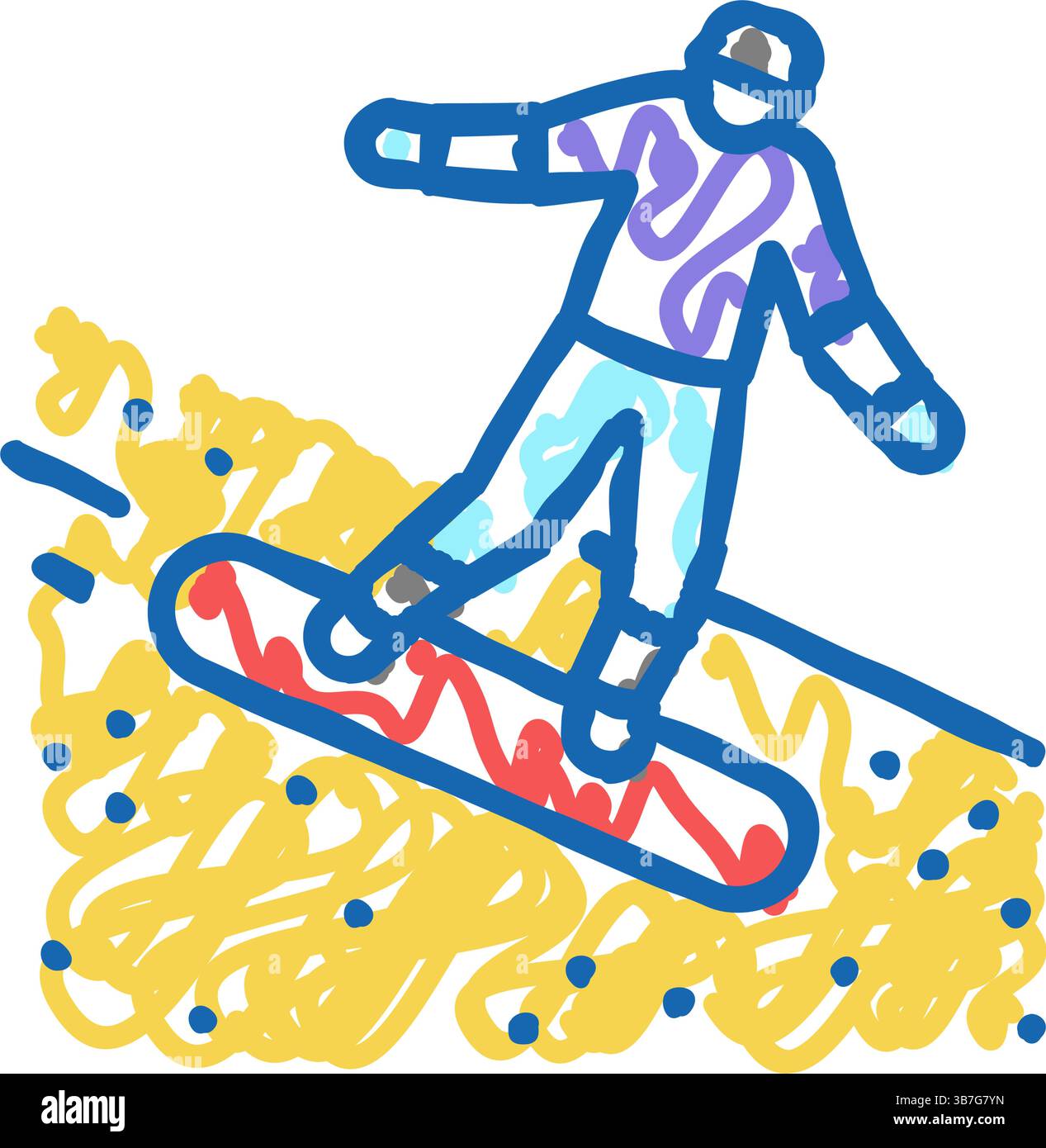 sand surfing icon doodle illustration Stock Vector Image & Art - Alamy
