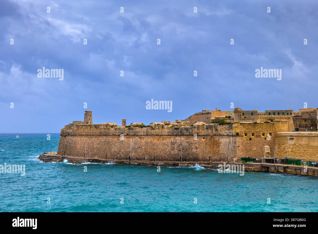 Wall of Fort Saint Elmo in Valletta, Malta. Fortification built by the ...