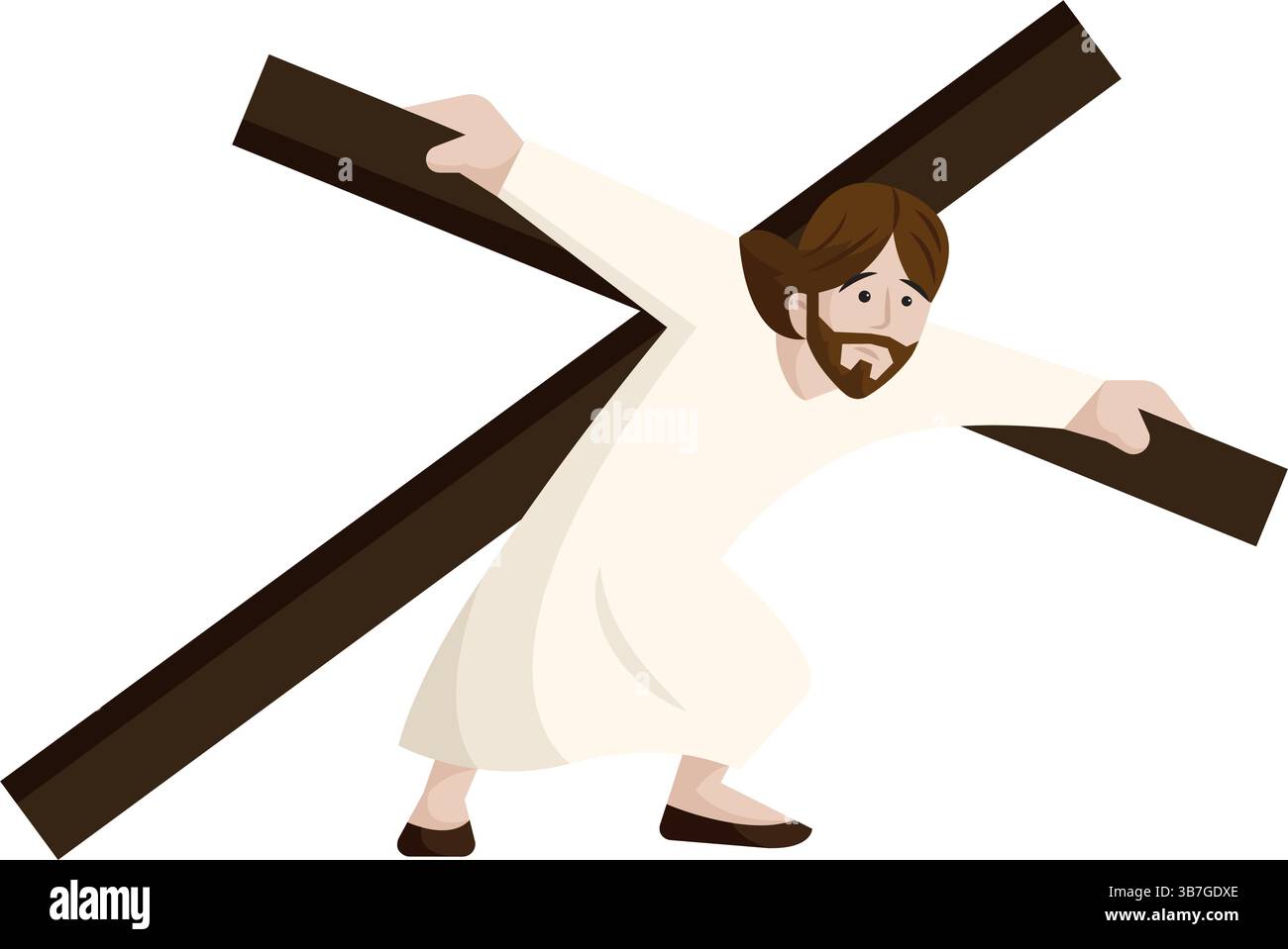 Jesus carrying cross. Vector illustration Stock Vector Image & Art - Alamy