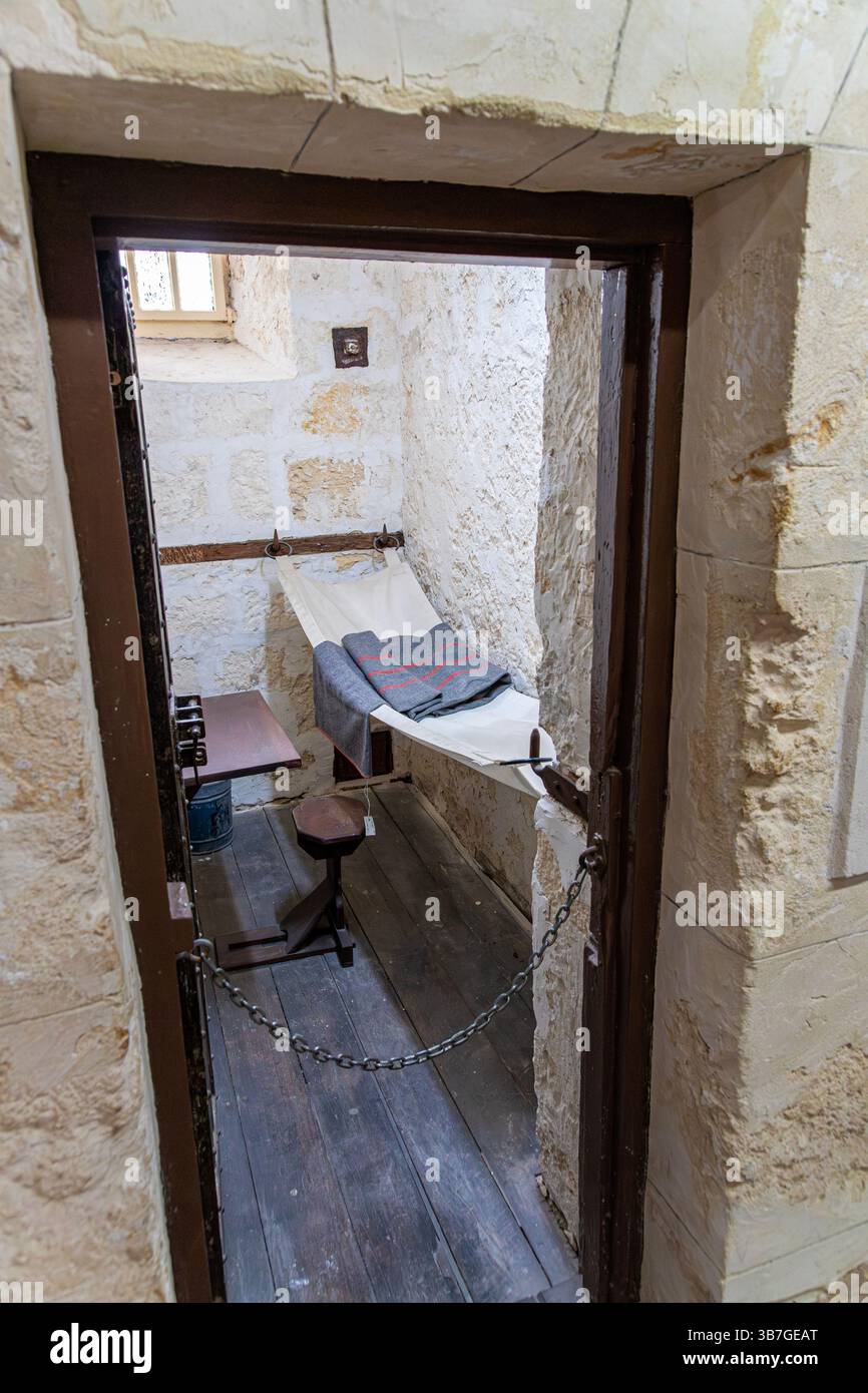 One of the old cells in Fremantle Prison, Fremantle (Walyalup ...