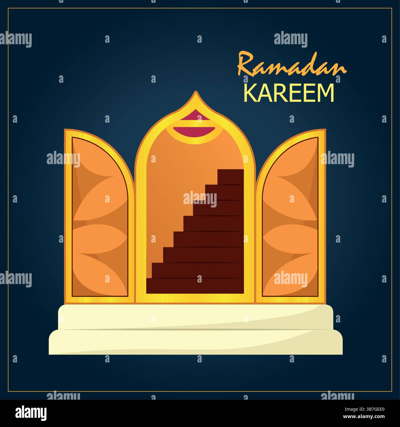 Golden Mihrab Entrance. Vector illustration Stock Vector Image & Art ...