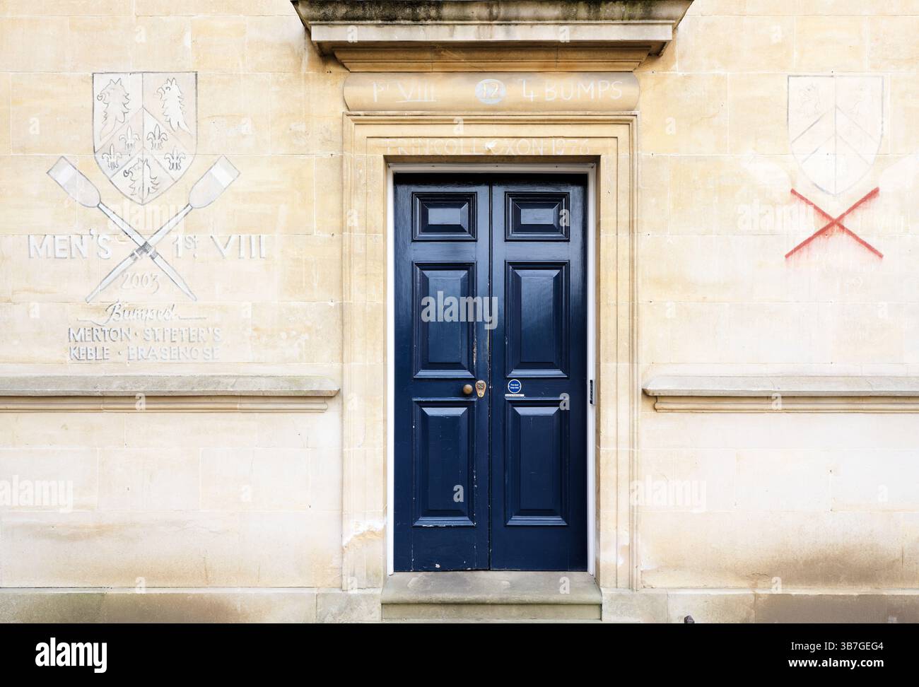 Memorial, of a rowing victory, on a wall in the Garden quadrangle at ...