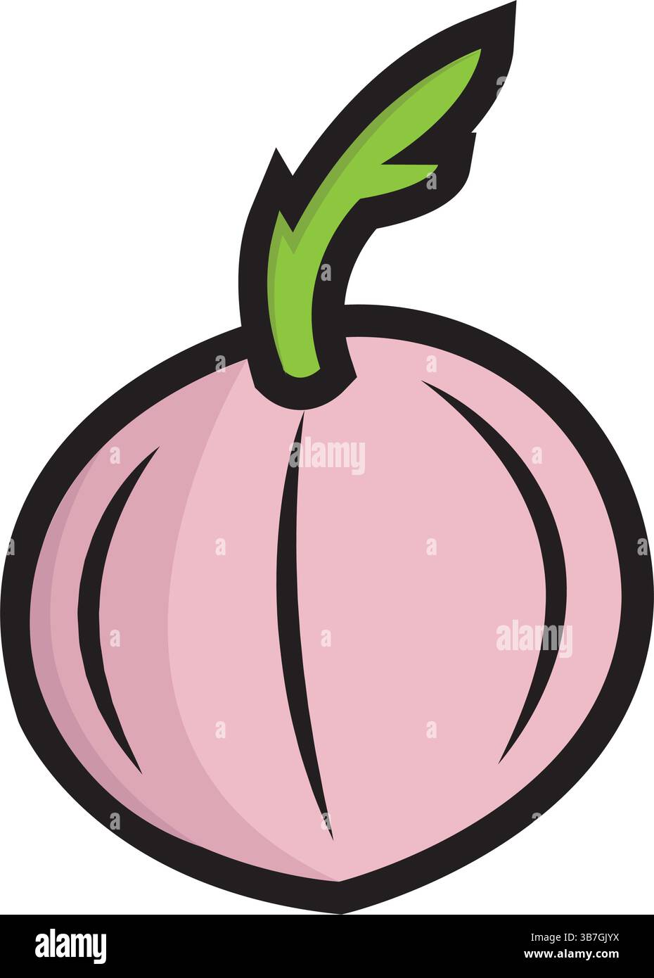 Cartoon Pink Onion Icon. Vector illustration Stock Vector Image & Art ...