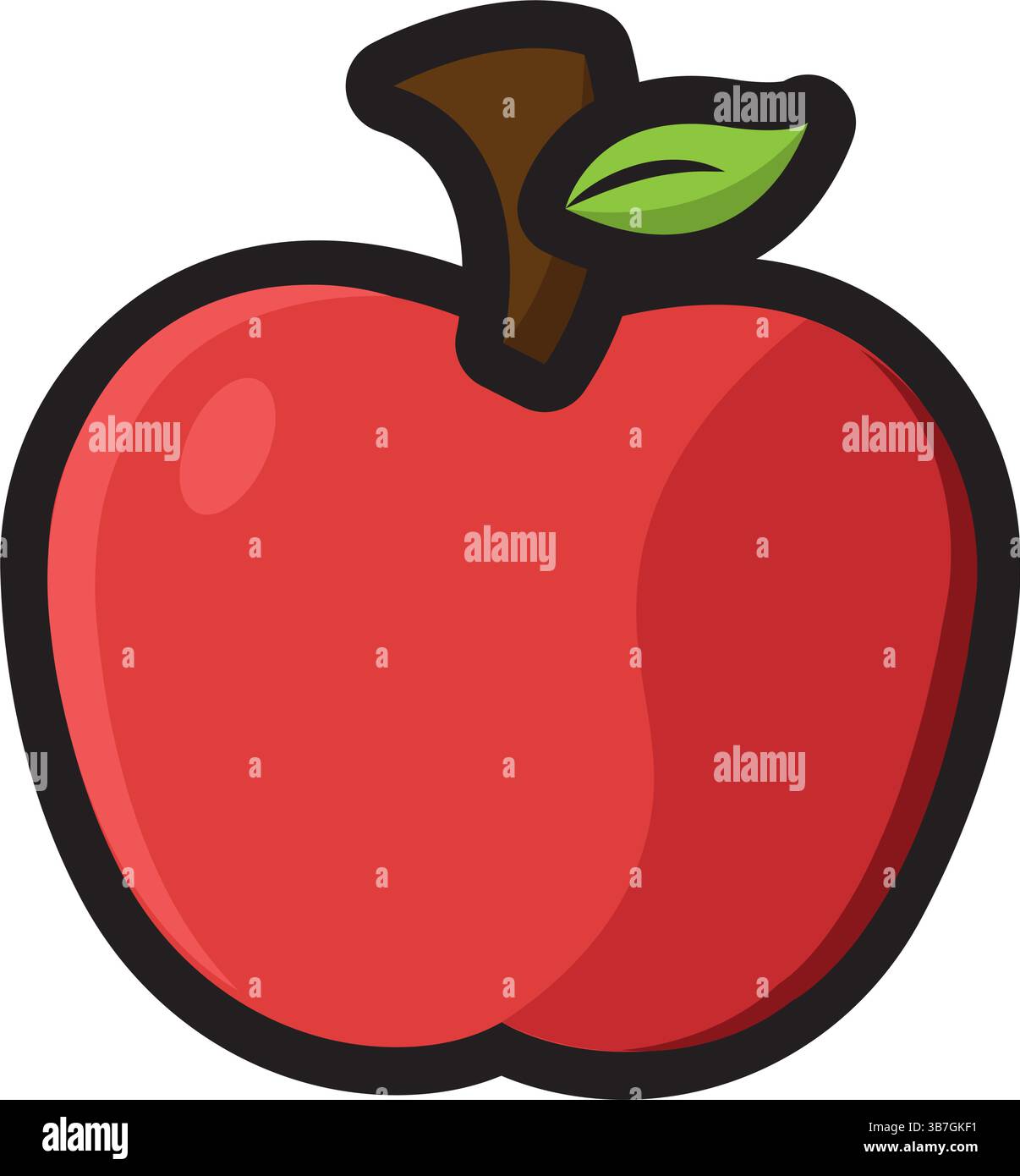 Cartoon Red Apple Icon. Vector illustration Stock Vector Image & Art ...