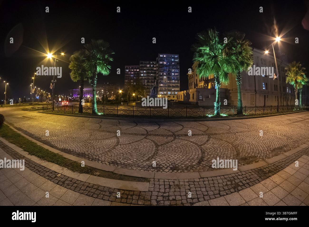 Night view of the promenade in Batumi Stock Photo - Alamy