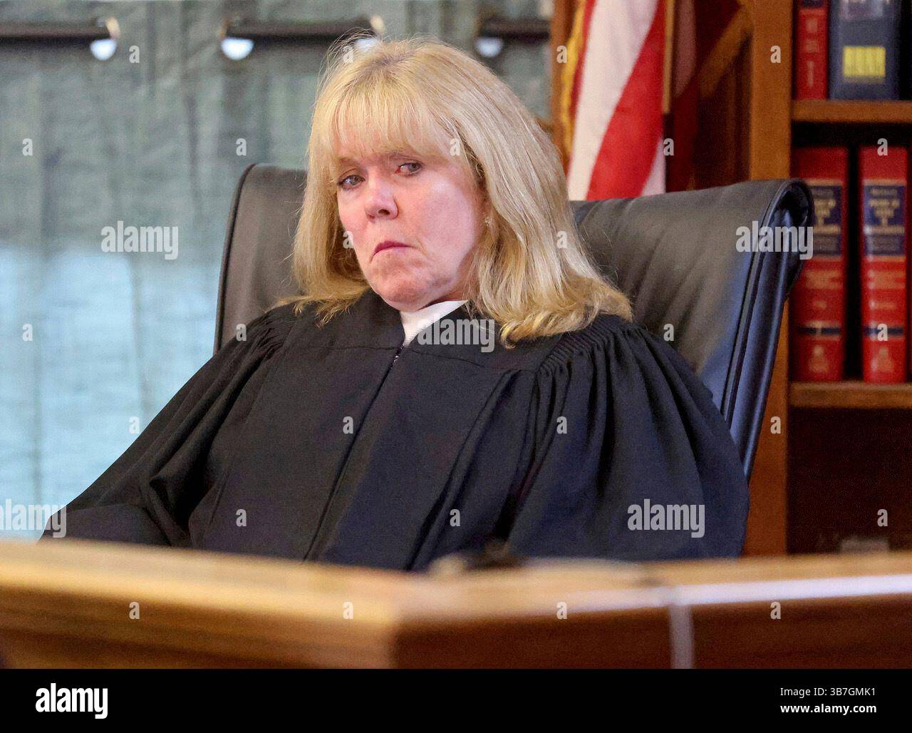 Judge Beverly Cannone looks on during the Karen Read trial at Norfolk ...