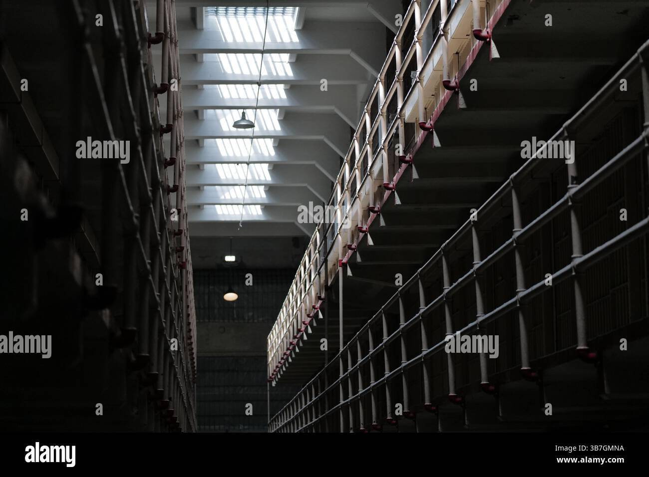 The notorious Alcatraz Island and maximum-security federal penitentiary in San Francisco Bay ...