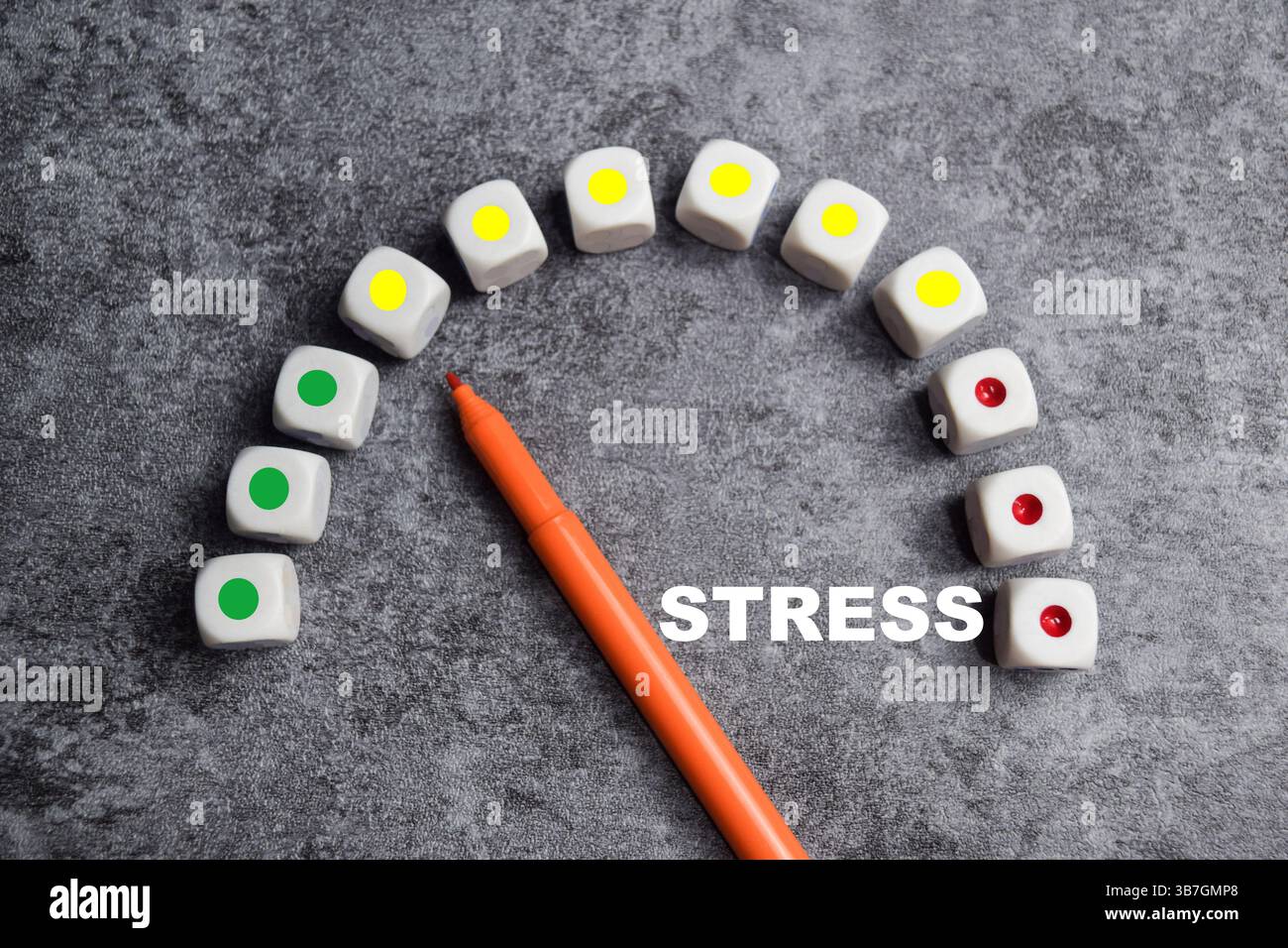 Stress level meter indicating low level of stress Stock Photo - Alamy