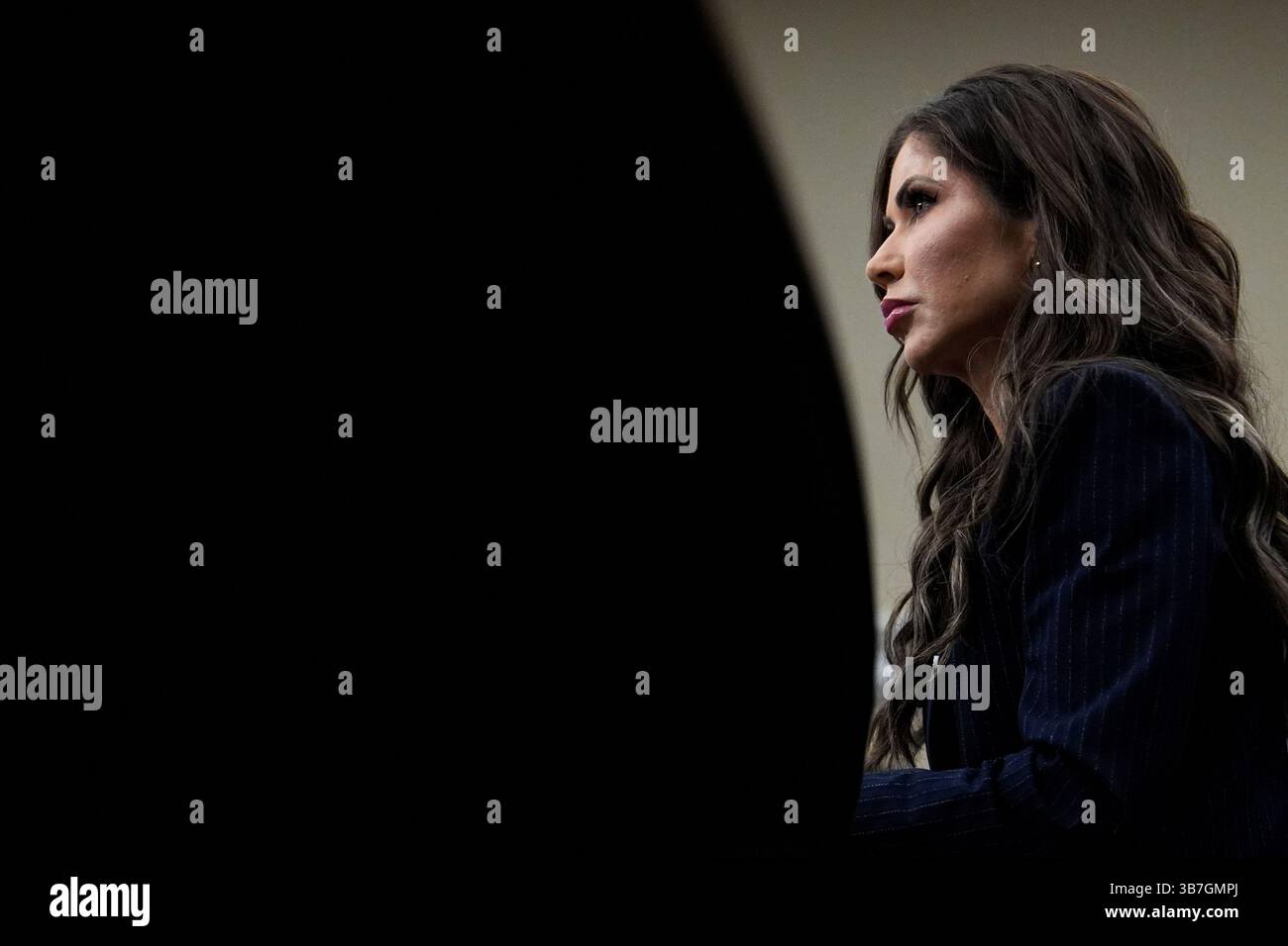 Homeland Security Secretary Kristi Noem listens to members speak during ...