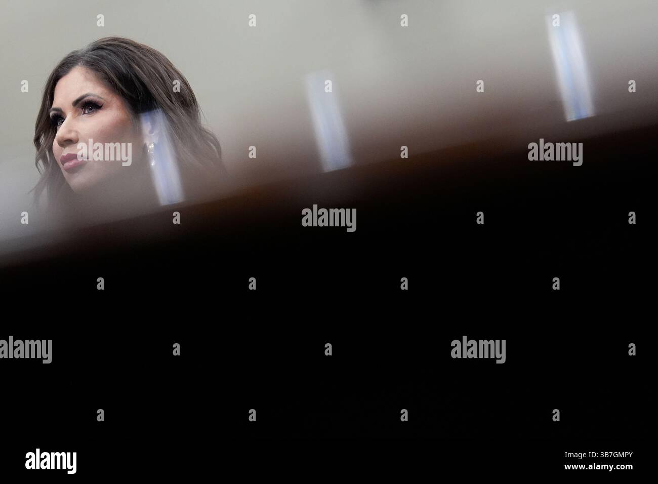 Homeland Security Secretary Kristi Noem listens to members speak during ...