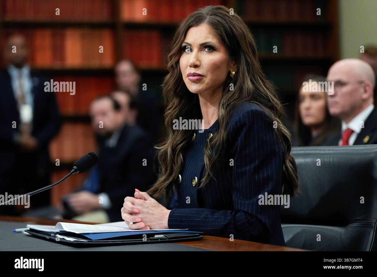 Homeland Security Secretary Kristi Noem speaks during a House ...