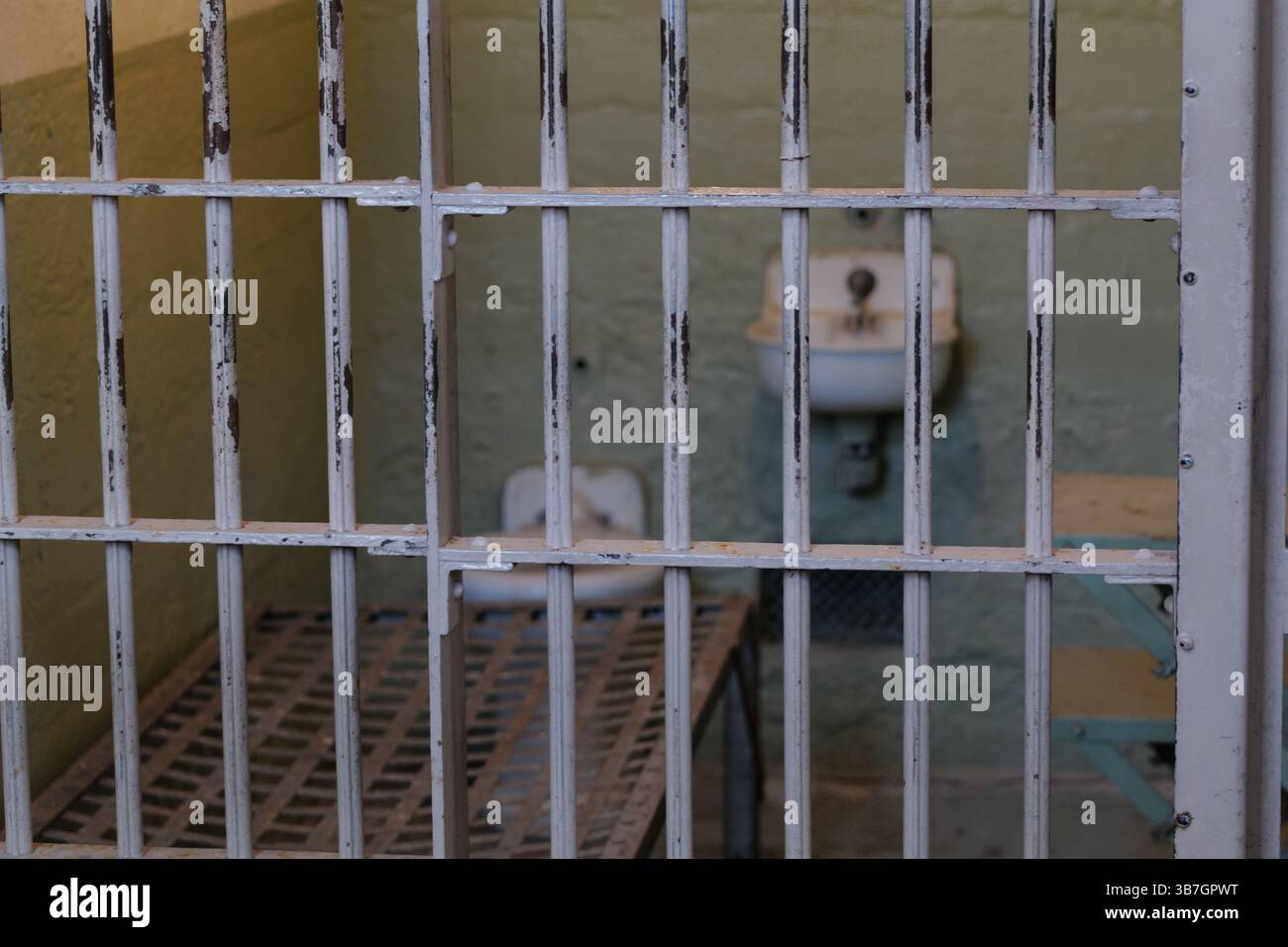 The notorious Alcatraz Island and maximum-security federal penitentiary in San Francisco Bay ...