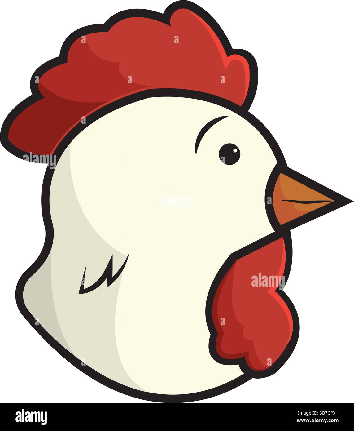Cartoon chicken head profile. Vector illustration Stock Vector Image ...