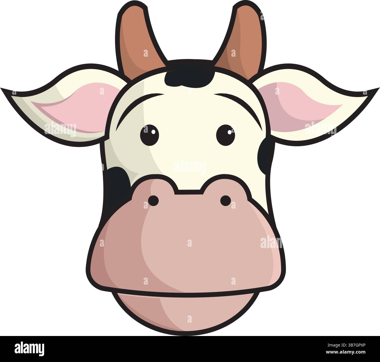Cute cow face cartoon. Vector illustration Stock Vector Image & Art - Alamy