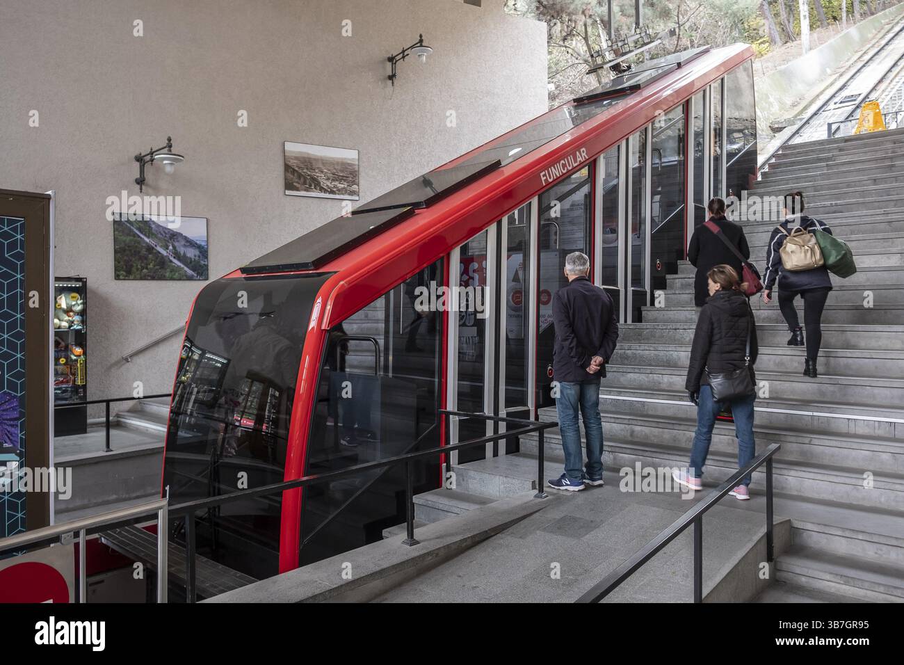 Funicular in Tbilisi in the valley station Stock Photo - Alamy