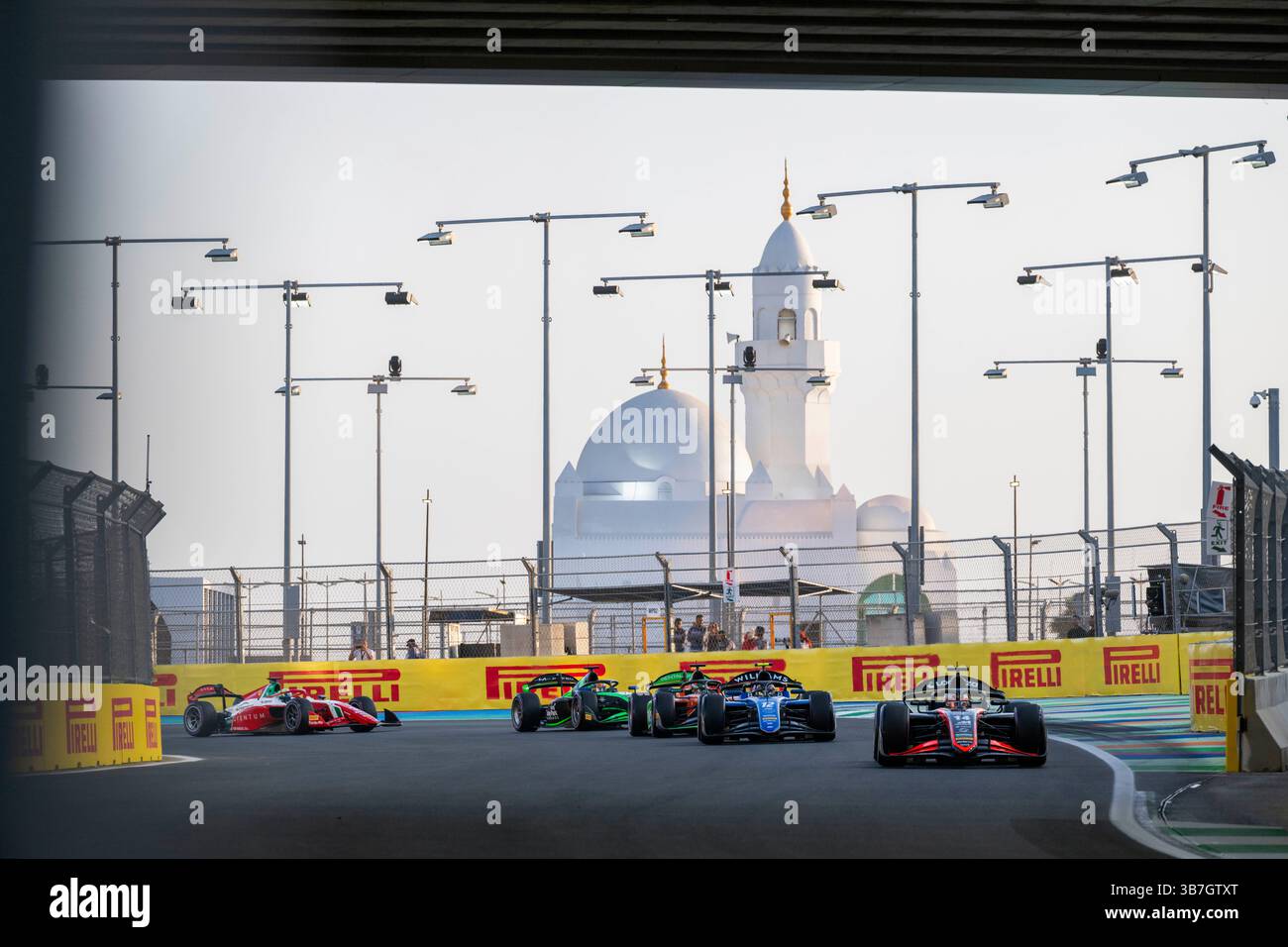 March 10, 2024, Jeddah, Makkah Province, Kingdom of Saudi Arabia: Formula 2 racers drive in the ...