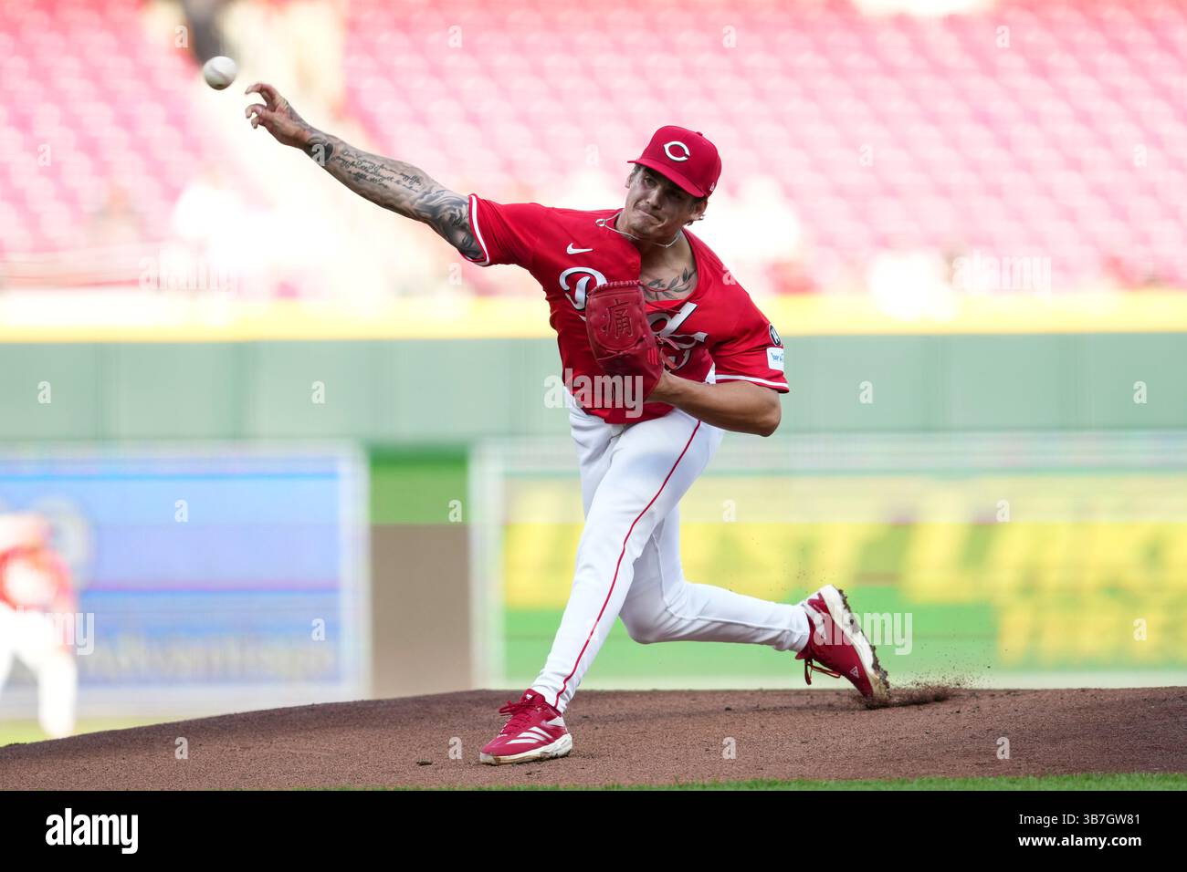 Cincinnati Reds pitcher Chase Petty throws during the second baseball ...