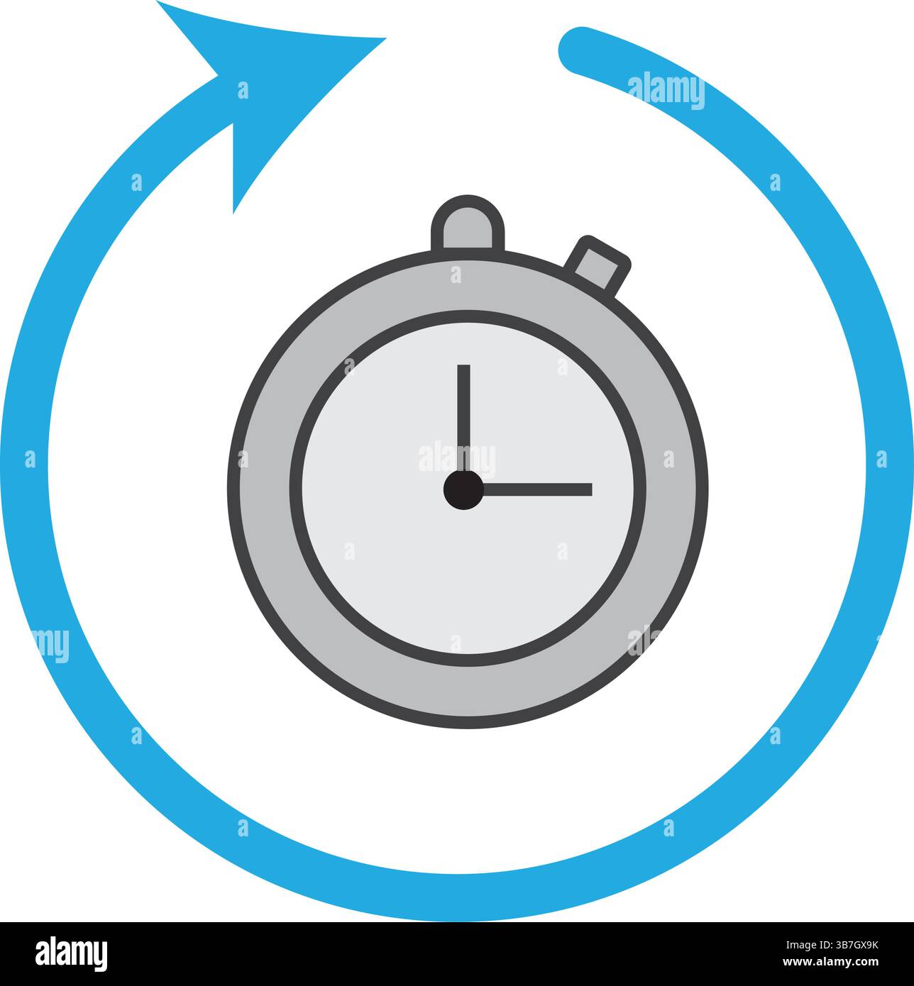 Stopwatch with circular arrow. Vector illustration Stock Vector Image ...