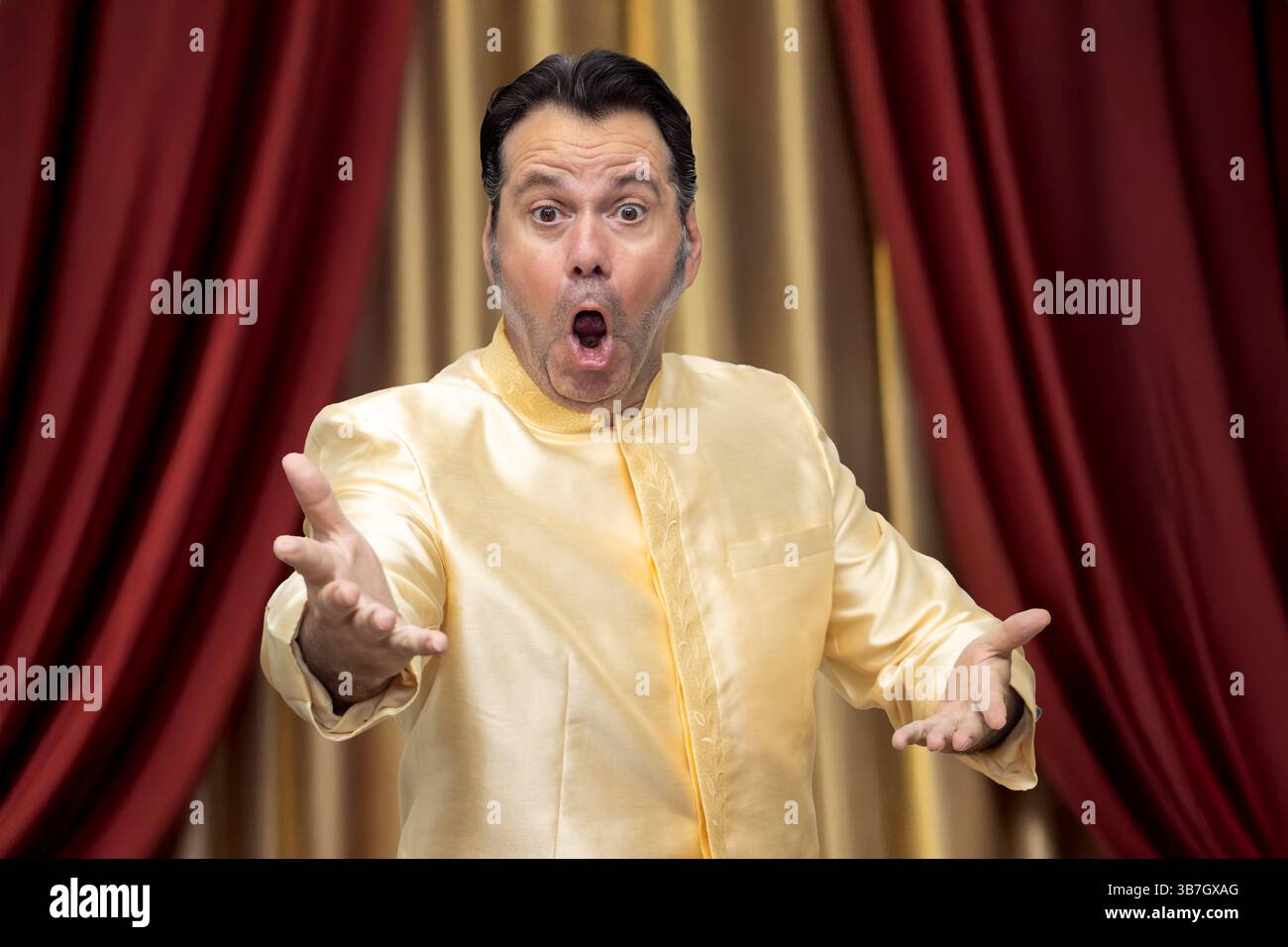 Opera singer sings arias in the theater Stock Photo - Alamy