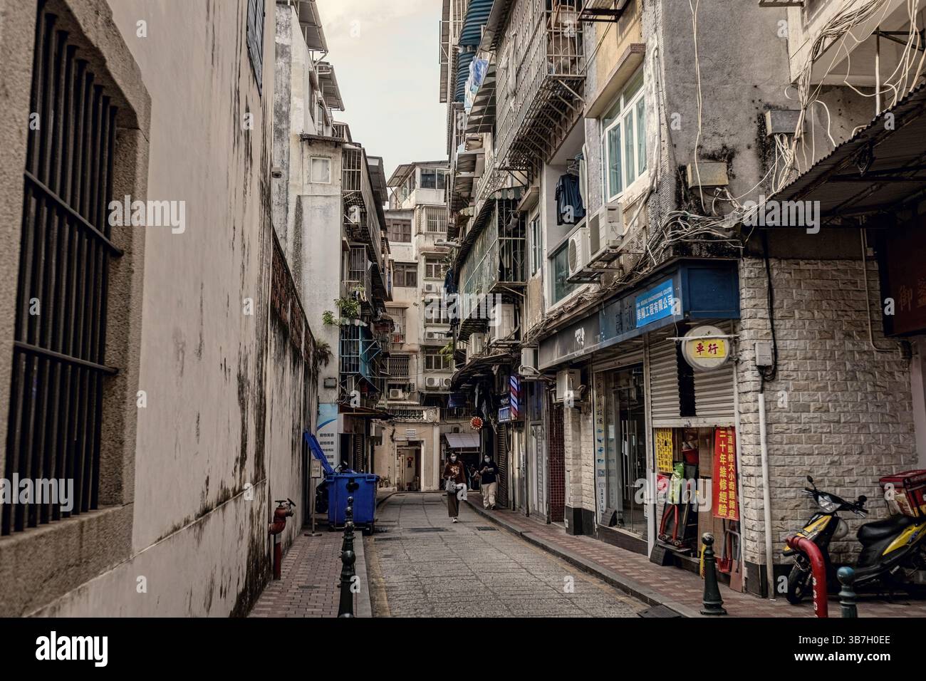Old residentian building in Macau city Stock Photo - Alamy