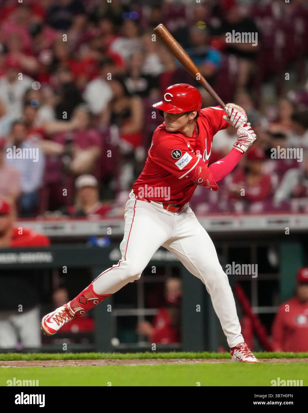 Cincinnati Reds' Tyler Callihan bats during the second baseball game of ...