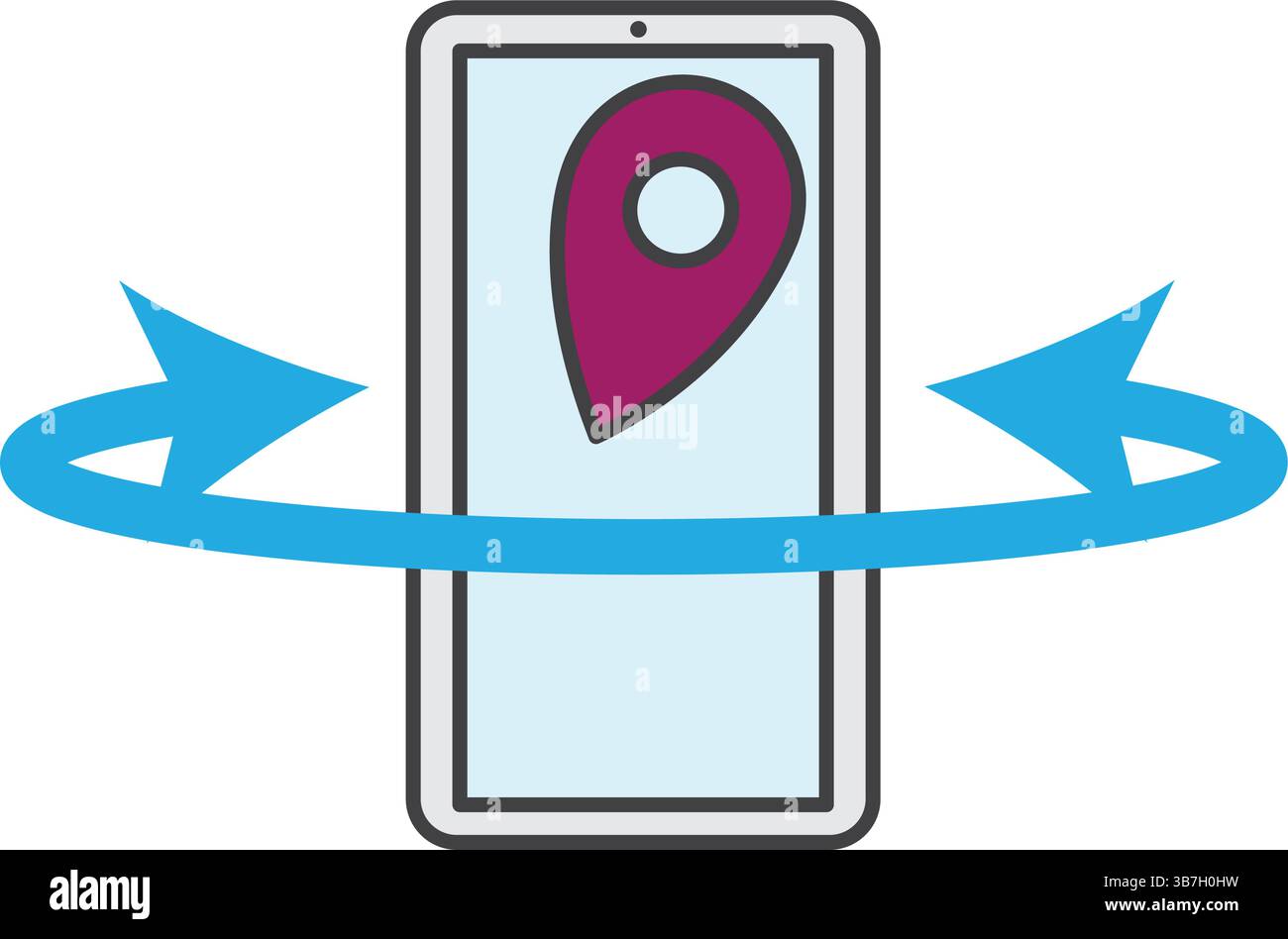 Phone with location arrows. Vector illustration Stock Vector Image ...