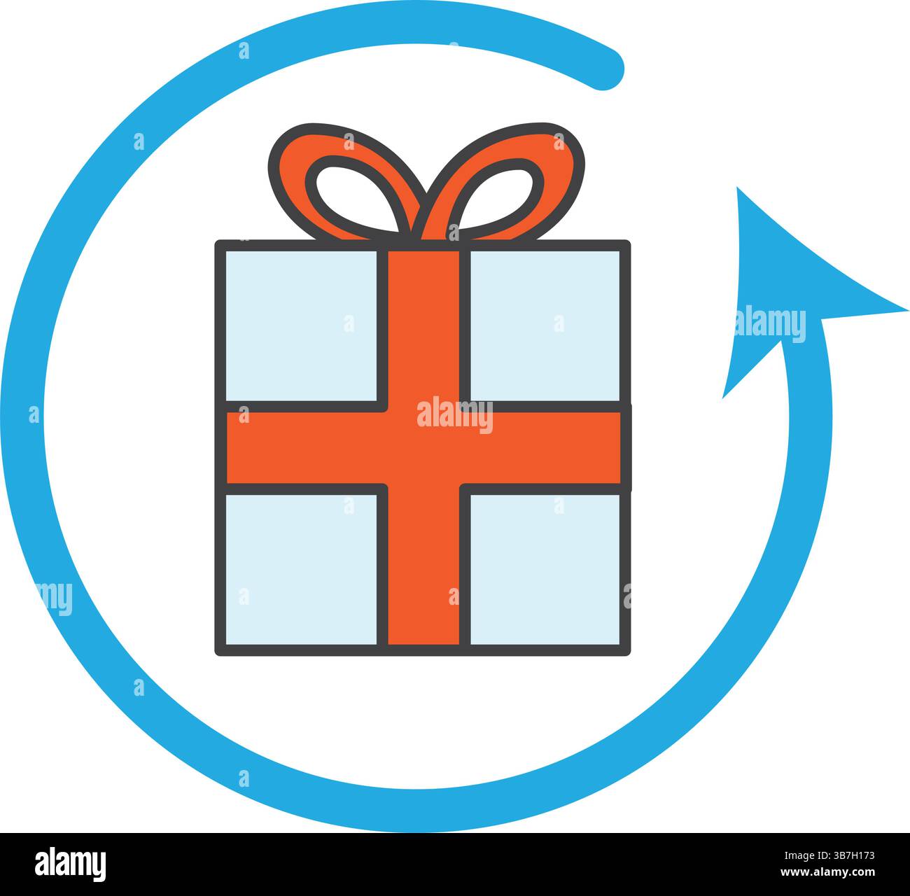 Gift with return arrow. Vector illustration Stock Vector Image & Art ...